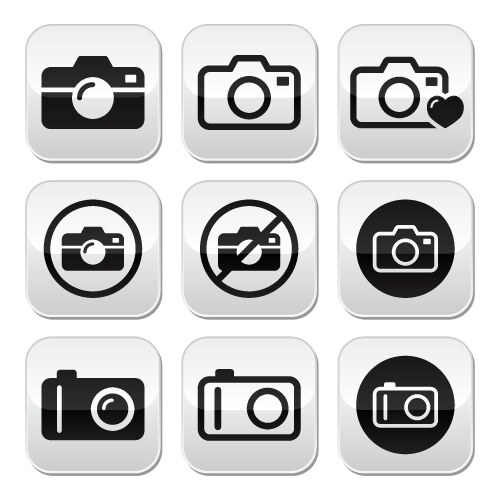 Camera icons set Royalty Free Vector Image - VectorStock