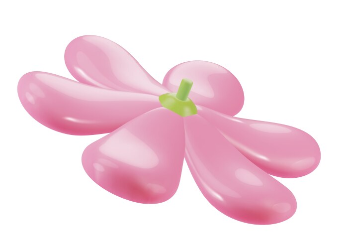 Pink glossy realistic flower straight view Vector Image