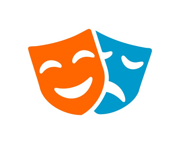 Comedy and tragedy masks masquerade mask comic Vector Image