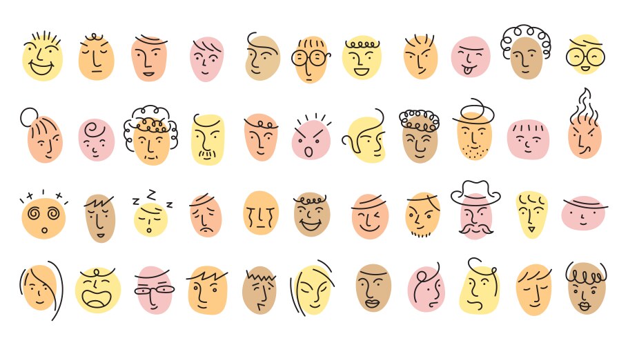 Smiling Face Line Drawing Vector Images (over 18,000)