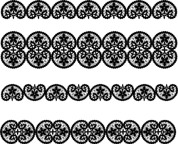 Black lace borders Royalty Free Vector Image - VectorStock