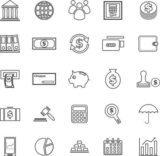 Set drone line icons remote controller Royalty Free Vector