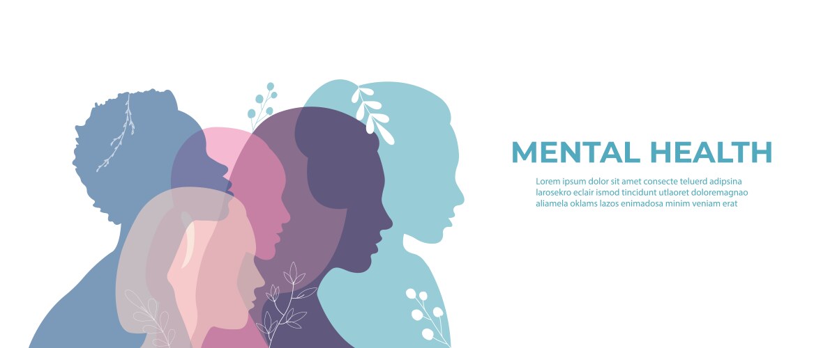 Banner about mental health50 Royalty Free Vector Image