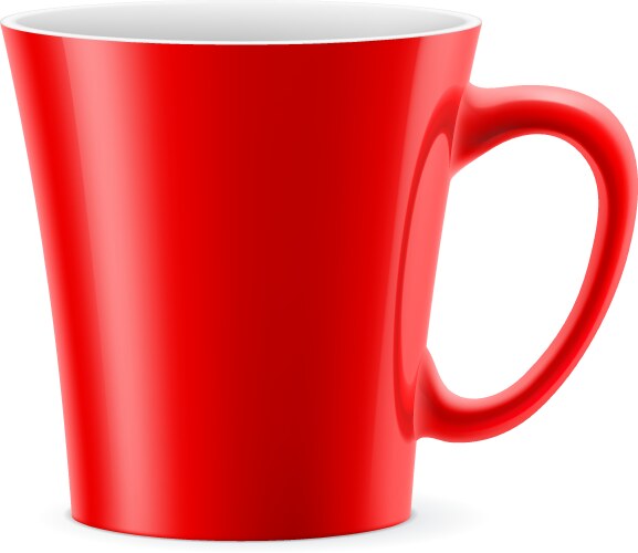 Colorful red cartoon mug of coffee Royalty Free Vector Image