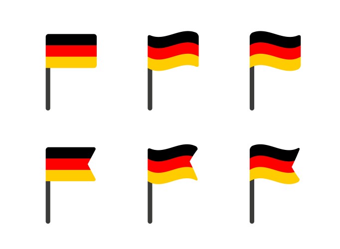 Germany map pointer icons set german flag symbol Vector Image
