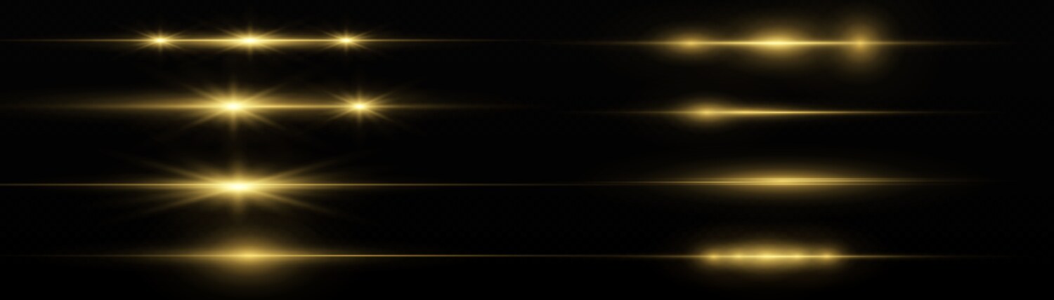 Glowing gold line horizontal light rays flash Vector Image