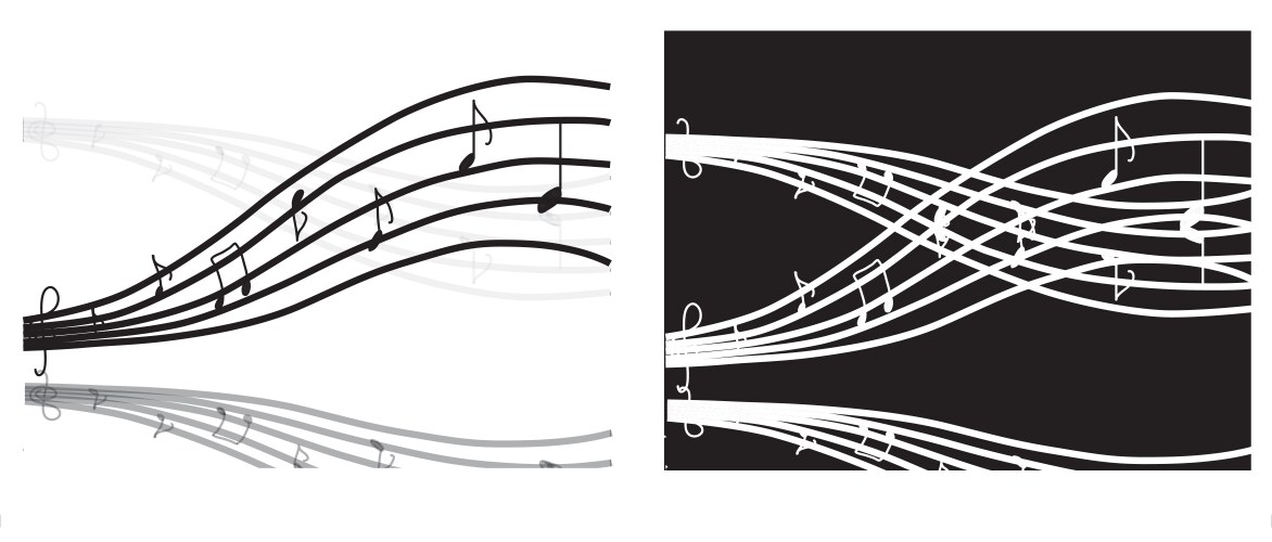 Musical notes on lines Royalty Free Vector Image