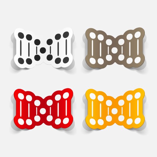 Paper sticker molecule and dna set for biology Vector Image