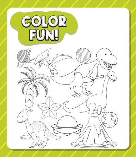 Worksheets template with color fun text Royalty Free Vector