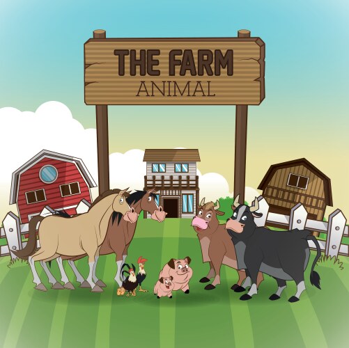 Farm animals cartoons Royalty Free Vector Image