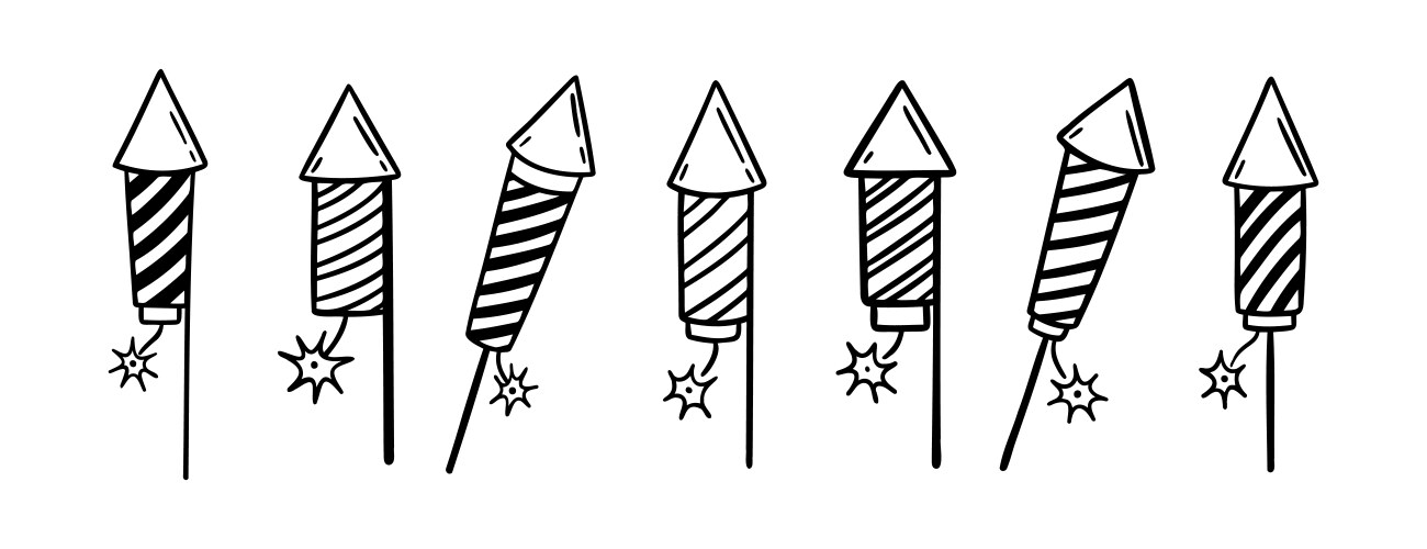 Firecrackers Clipart Black And White