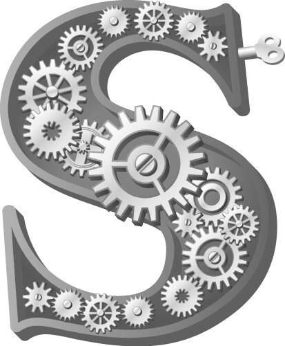 Mechanical alphabet Royalty Free Vector Image - VectorStock