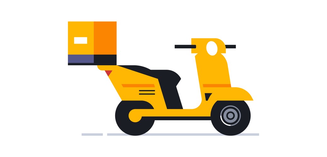 Motorcycle delivery service man courier riding Vector Image