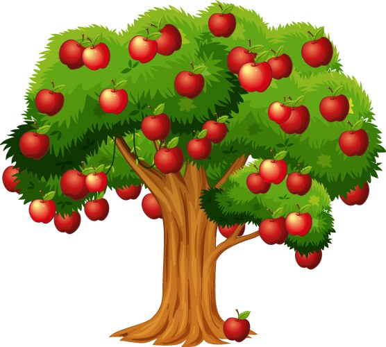 Apple tree on white background Royalty Free Vector Image