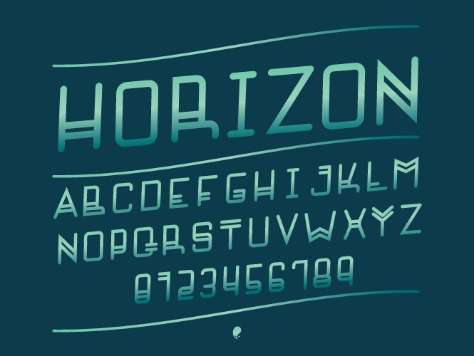 Horizon font alphabet Royalty Free Vector Image