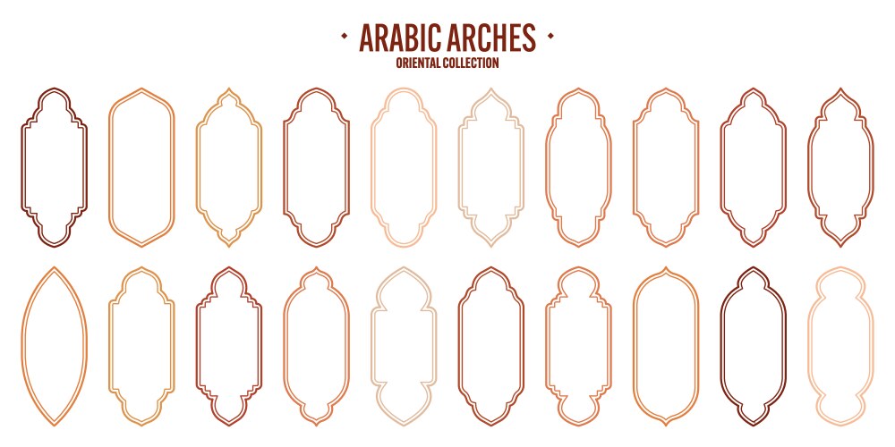 Islamic arch frame with arabic ornament Royalty Free Vector