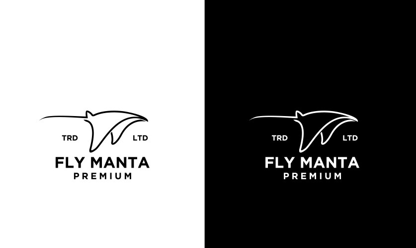 Black manta ray logo design Royalty Free Vector Image