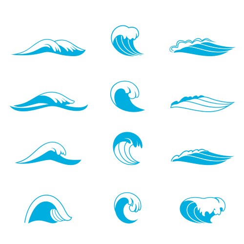 Ocean logo set Royalty Free Vector Image - VectorStock