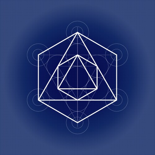 Hexahedron from metatrons cube sacred geometry Vector Image