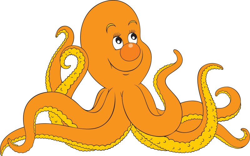 Cute octopus cartoon Royalty Free Vector Image