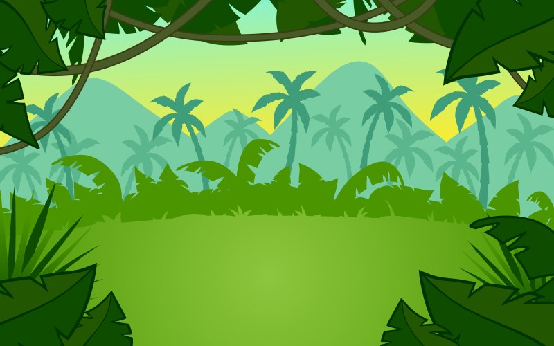 Cartoon nature seamless landscape with jungle Vector Image