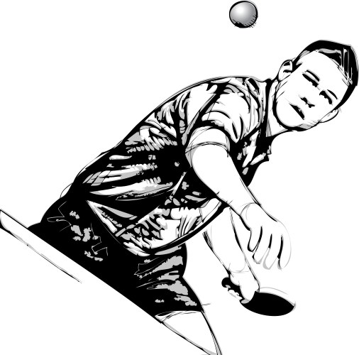 Table tennis player ping pong man graphic Vector Image