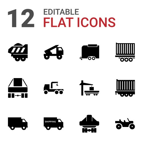 12 trailer icons Royalty Free Vector Image - VectorStock