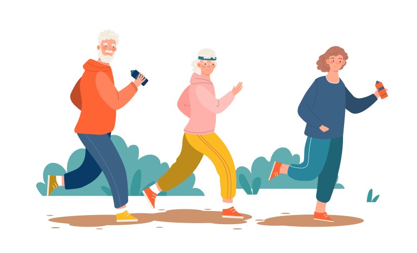 Healthy aging concept Royalty Free Vector Image