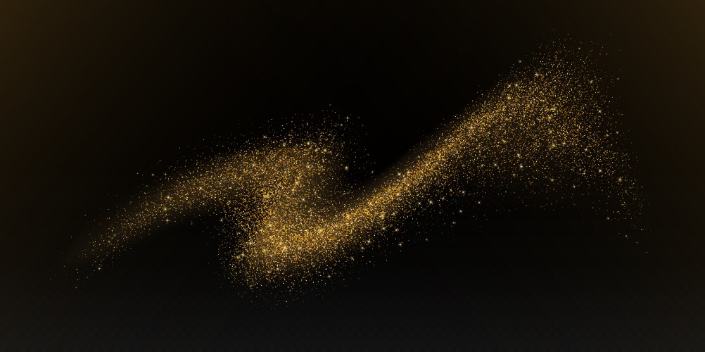 Golden glitter splash shiny star dust explosion Vector Image
