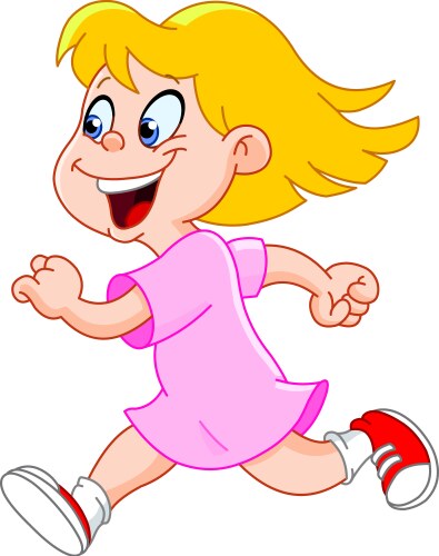 Cartoon Girl Running Vector Images (over 15,000)