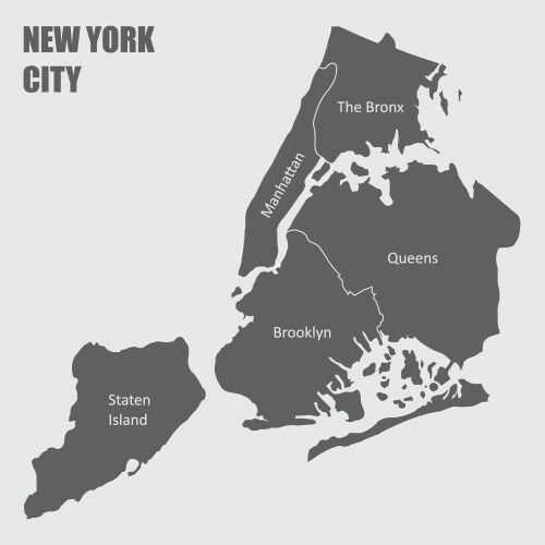 New York City Outline Map Vector Images (over 840)