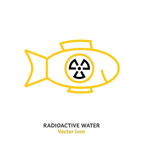 Radioactive water linear sign pictogram symbol Vector Image