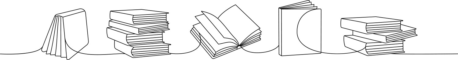 Books one line colored continuous drawing Vector Image