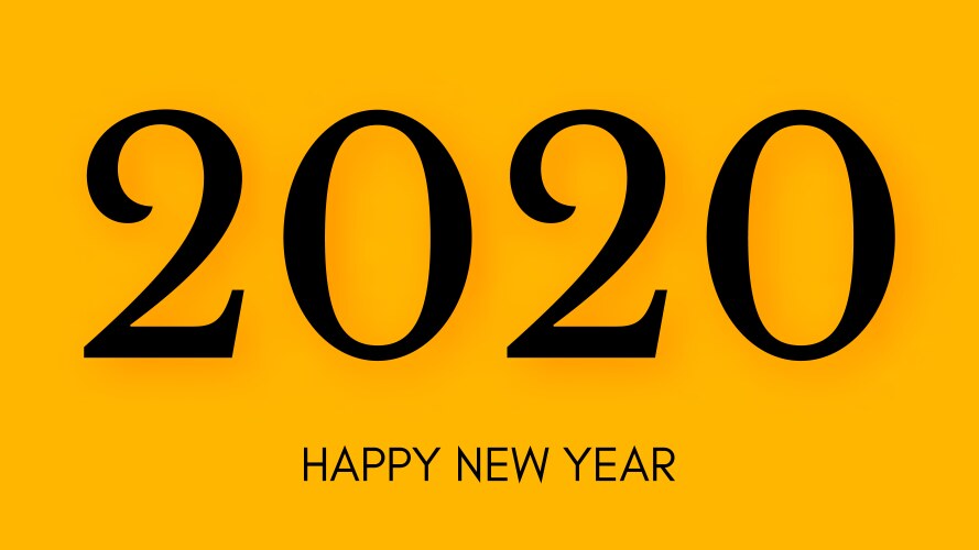 Logo 2020 number cut out paper sheets overlay Vector Image