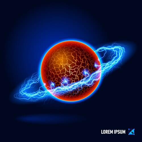 Energy ball with connected electric lines Vector Image