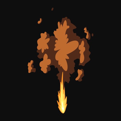 Gun flashe or gunshot animation fire explosion Vector Image