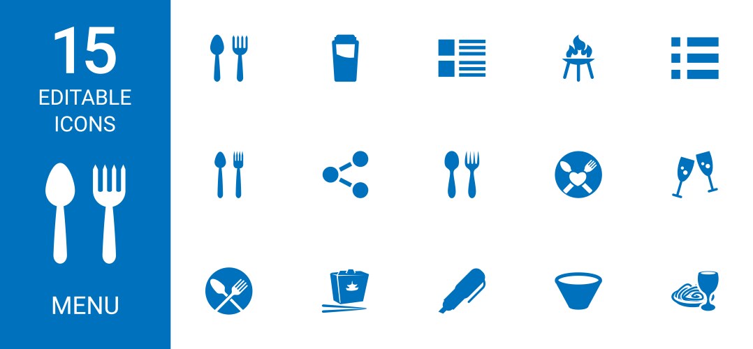 Menu icons Royalty Free Vector Image - VectorStock