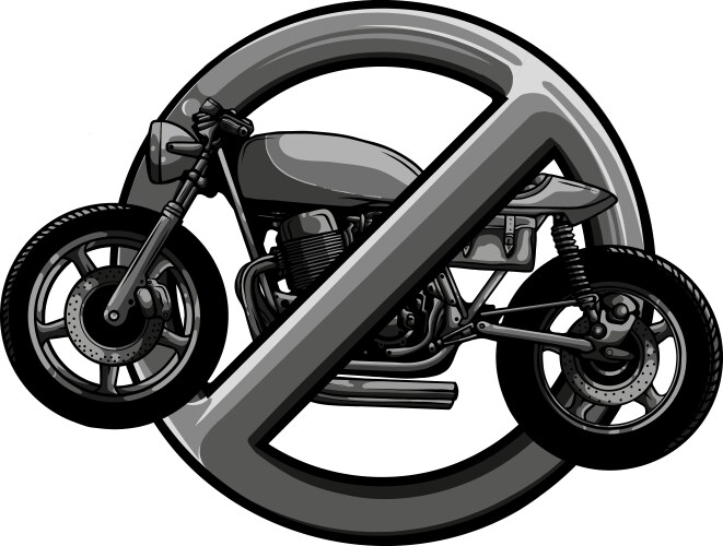 Symbol motorcycle forbidden icon Royalty Free Vector Image