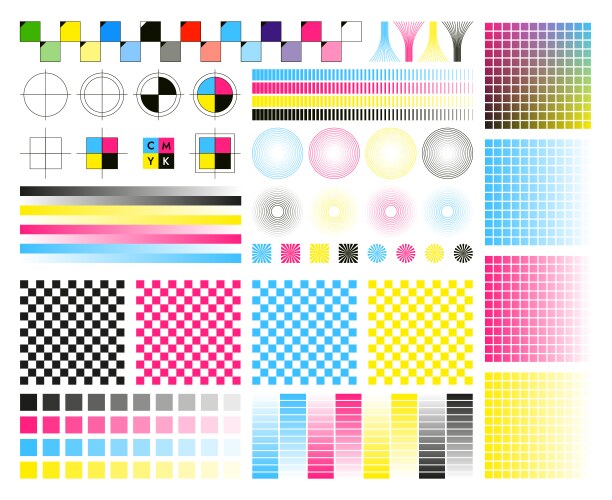 Cmyk color marks registration Royalty Free Vector Image