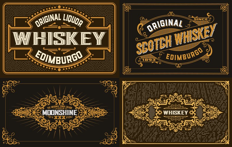 Set of 4 old labels Royalty Free Vector Image - VectorStock