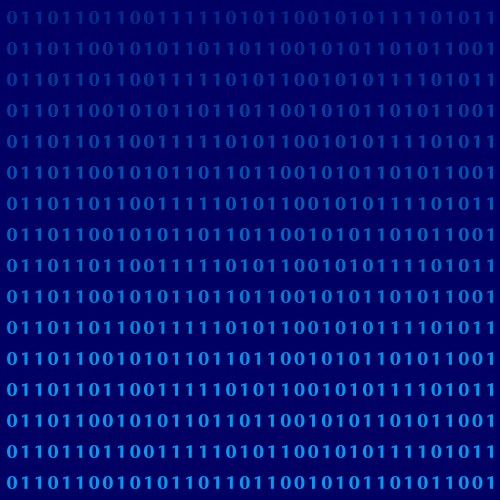 Blue screen binary code Royalty Free Vector Image