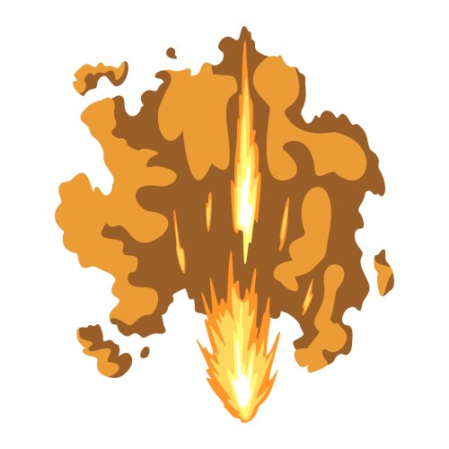 Gun flashe or gunshot animation fire explosion Vector Image