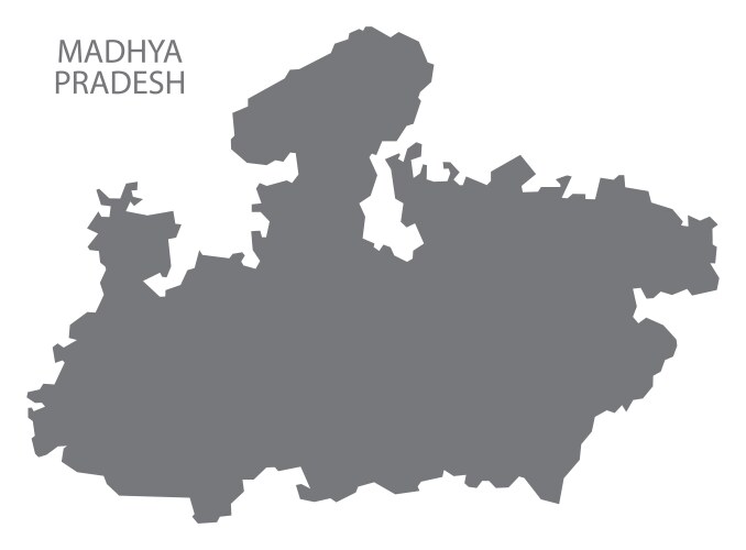 Madhya pradesh map with indian national flag Vector Image
