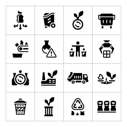 Big set waste sorting recycling thin line Vector Image