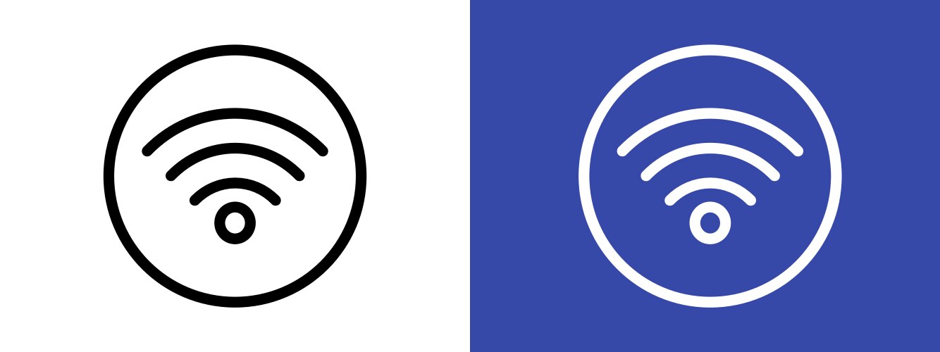 Wifi icon logo sign set outline Royalty Free Vector Image