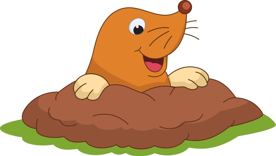 Cartoon smiling mole Royalty Free Vector Image