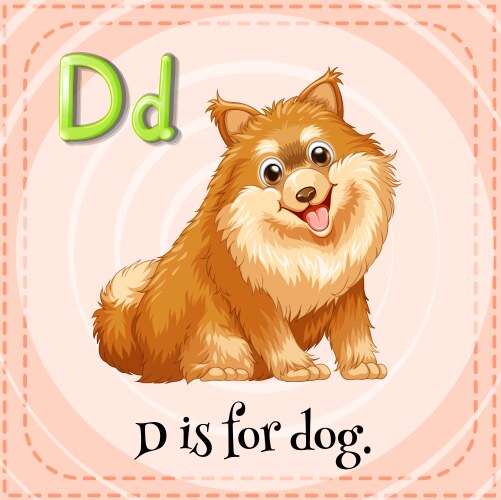 Flashcard letter d is for dog Royalty Free Vector Image