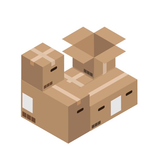 Stacked Cardboard Boxes Royalty Free Vector Image