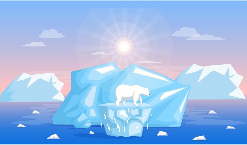 Arctic glaciers iceberg glacier melting climate Vector Image