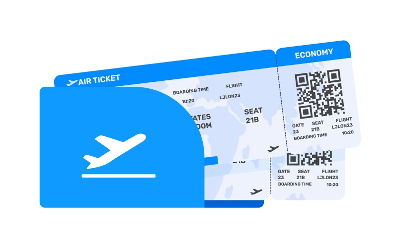Boarding pass tickets airplane fly Royalty Free Vector Image